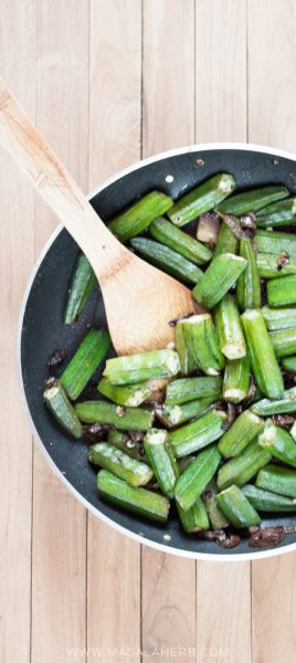 10 minute Pan Fried Okra Recipe [+Video] | Masala Herb