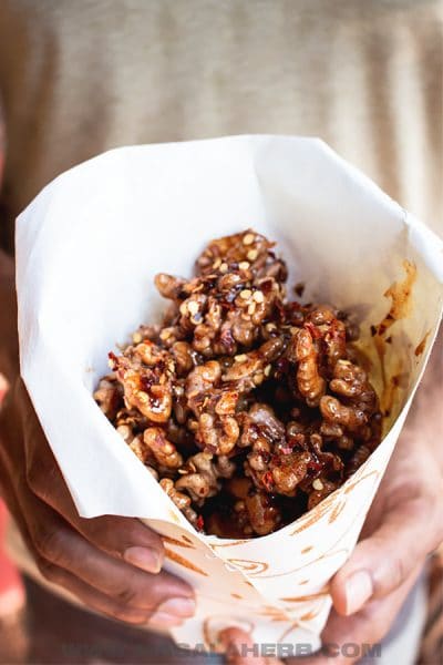 Spiced Roasted Walnuts with Honey Recipe [Oven roasted] | Masala Herb