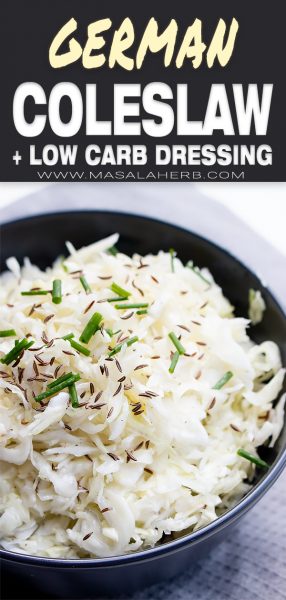 German Coleslaw Recipe (Krautsalat) | MasalaHerb.com