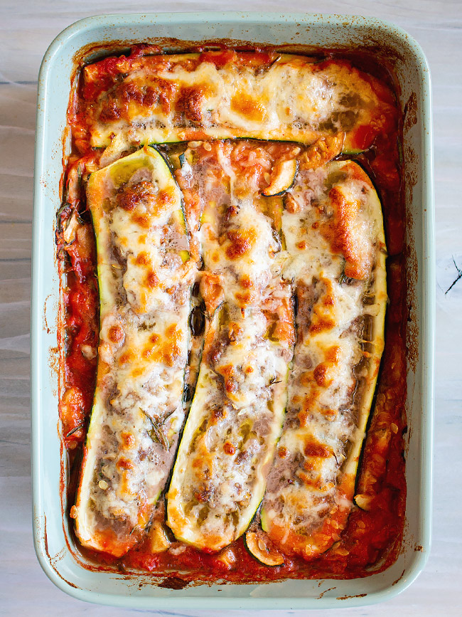 Ground Beef Stuffed Zucchini Boats Recipe