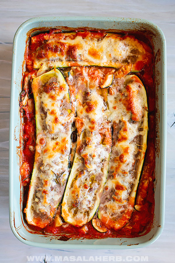 Ground Beef Stuffed Zucchini Boats Recipe