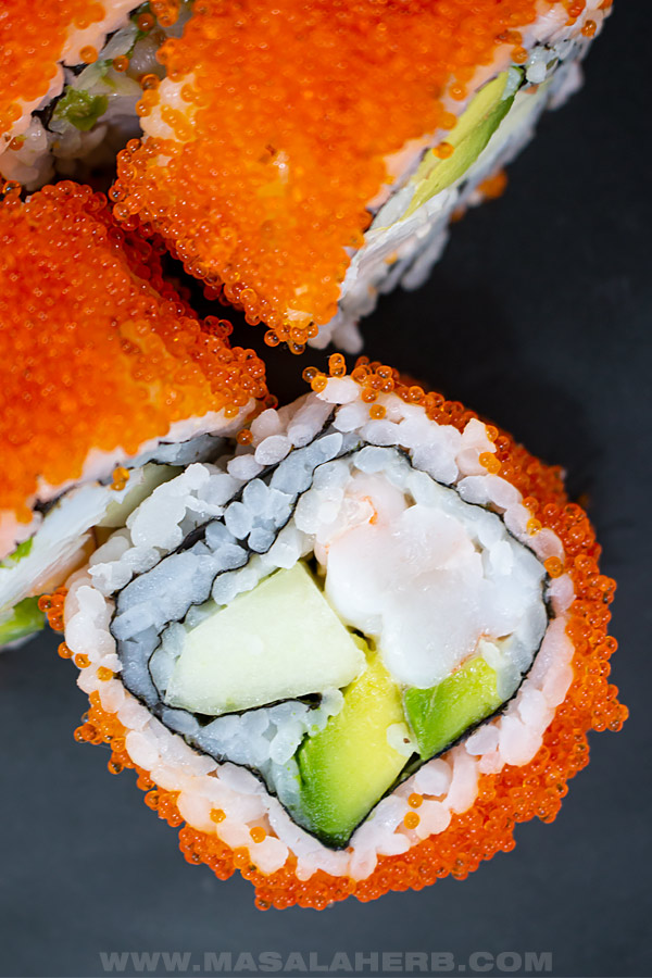 Boston Roll Sushi Recipe (+VIDEO) | MasalaHerb.com