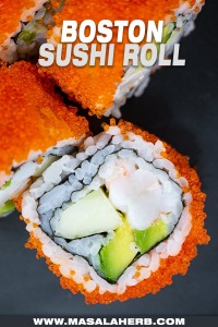 Boston Roll Sushi Recipe (+VIDEO) | MasalaHerb.com