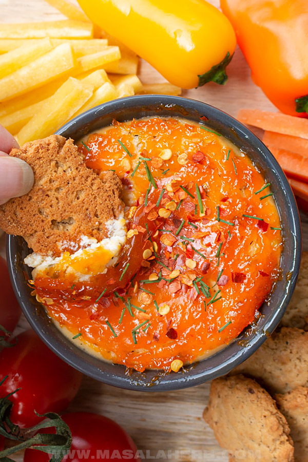 Baked Ricotta Cheese Dip with Jam (+VIDEO) | MasalaHerb.com