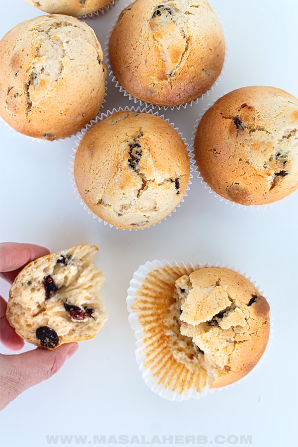 Dried Cranberry Muffins Recipe