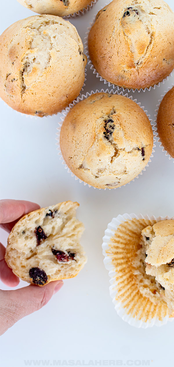 Dried Cranberry Muffins Recipe