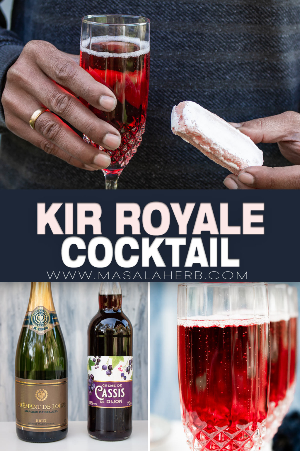 Kir Royale Cocktail (2 ingredients)
