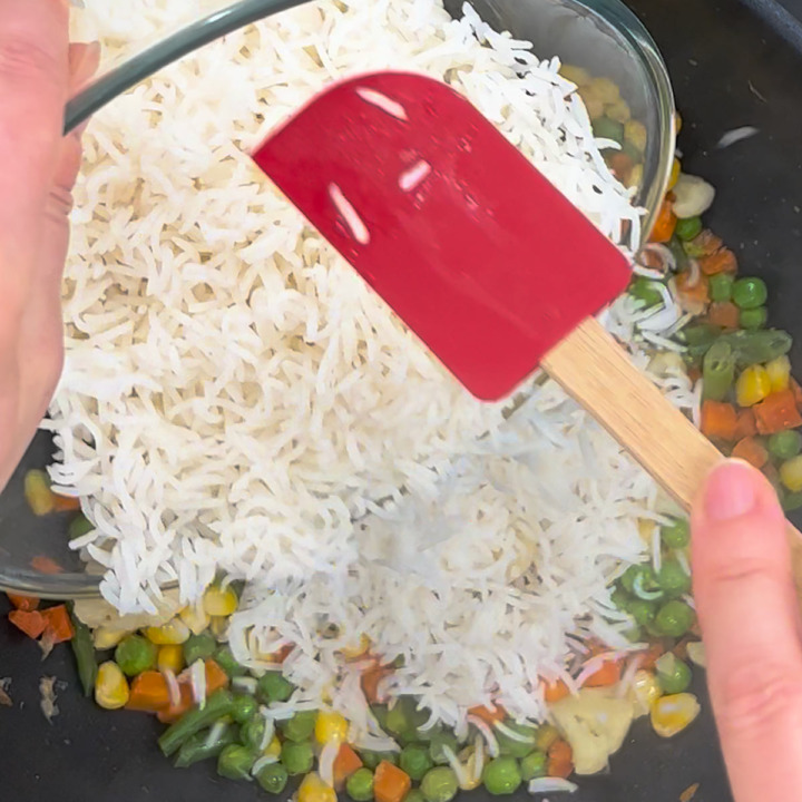 Fried Rice with Frozen Vegetables