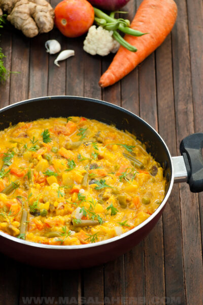 Creamy Mixed Vegetable Korma with Yogurt