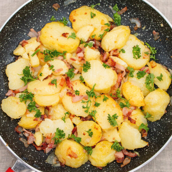 Bratkartoffeln: German Fries with Bacon