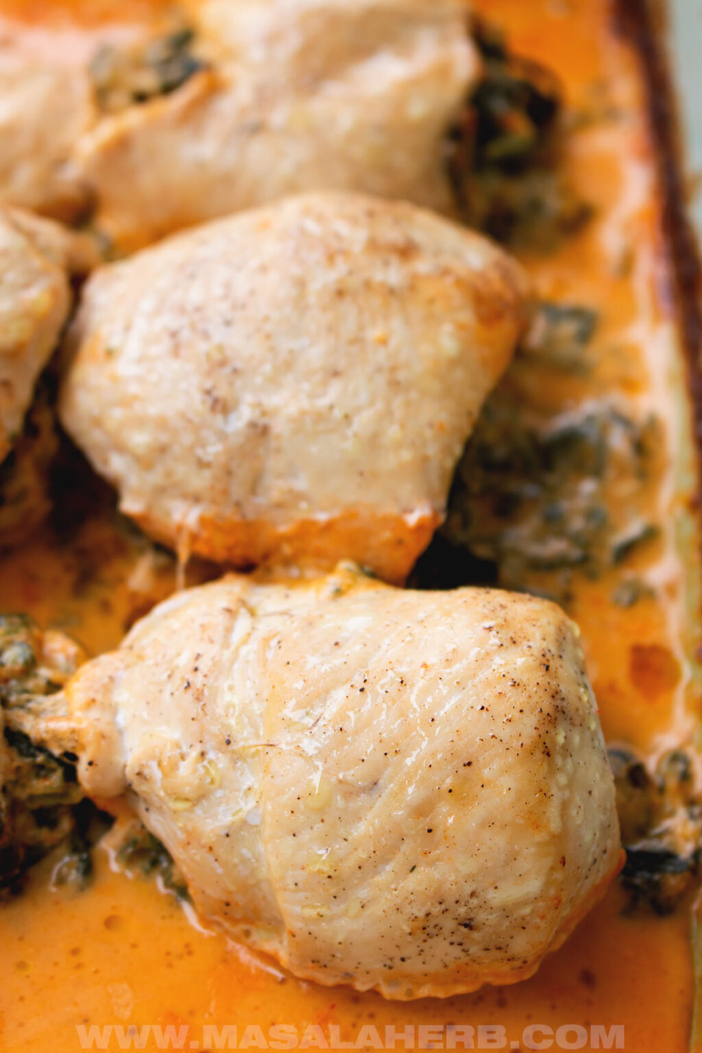 Spinach Cream Cheese Chicken Roulade (Ballotine)