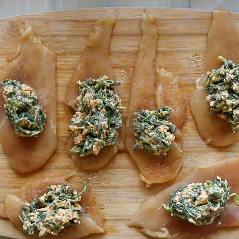 Spinach Cream Cheese Chicken Roulade (Ballotine)