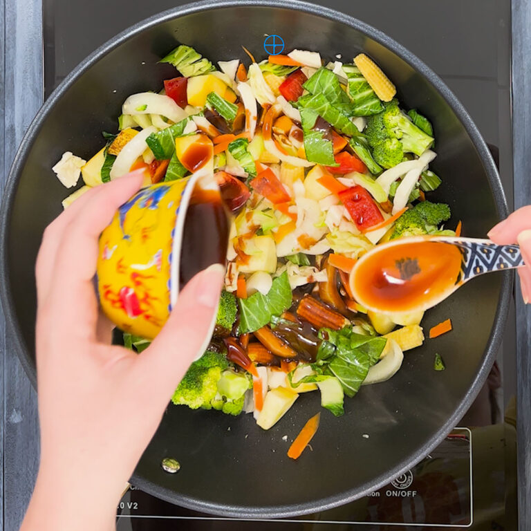 Asian Vegetable Stir Fry with Fresh Vegetables and Sauce
