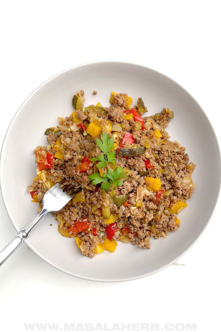 One Pan Ground Beef and Mixed Vegetables