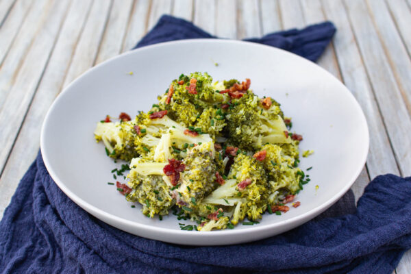 Warm Broccoli Salad with Bacon and Vinaigrette