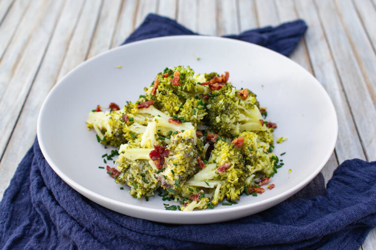 Warm Broccoli Salad with Bacon and Vinaigrette