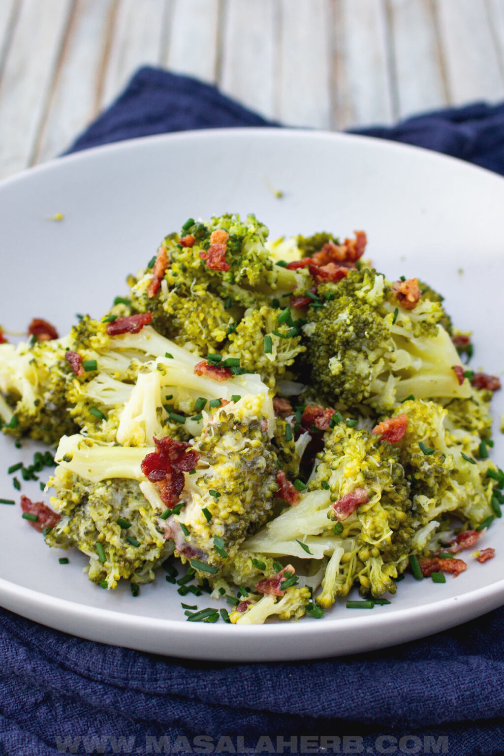 Warm Broccoli Salad with Bacon and Vinaigrette