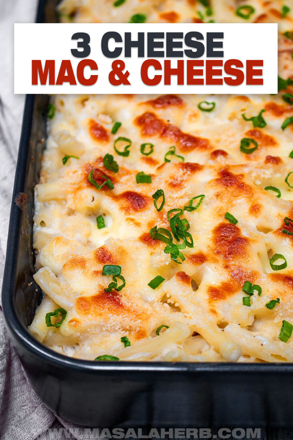 Baked 3 Cheese Mac and Cheese Recipe