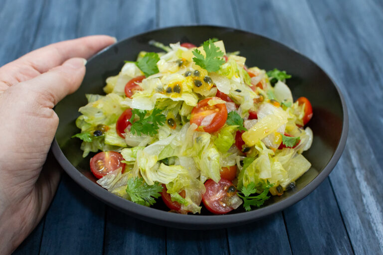 Passion Fruit Pineapple Tomato Iceberg Lettuce Salad