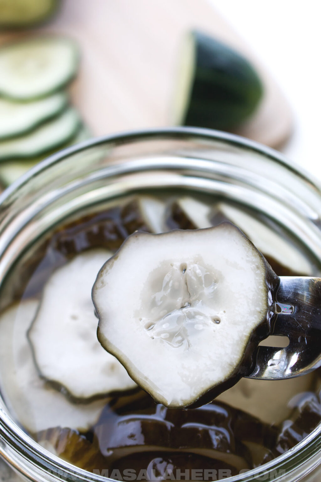 10 Minute Pickled Cucumber Slices (Fridge) - Taste of Kuchaman
