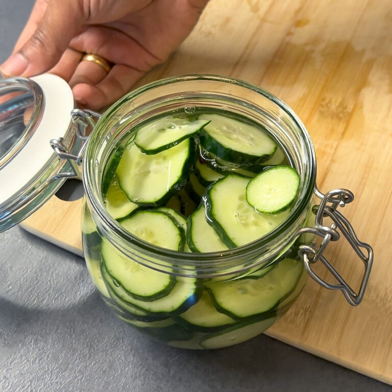 10 Minute Pickled Cucumber Slices Refrigerator