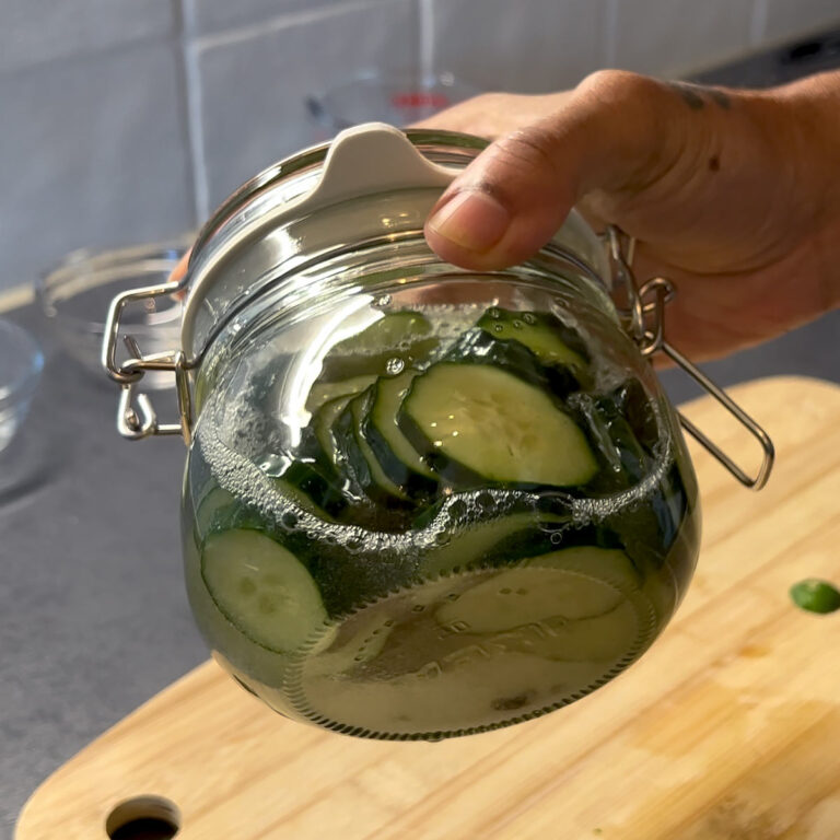 10 Minute Pickled Cucumber Slices (Refrigerator)