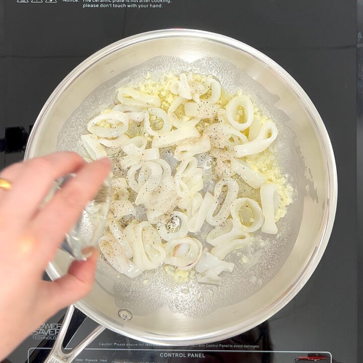 Butter Garlic Pan-Fried Calamari Rings (Squids)