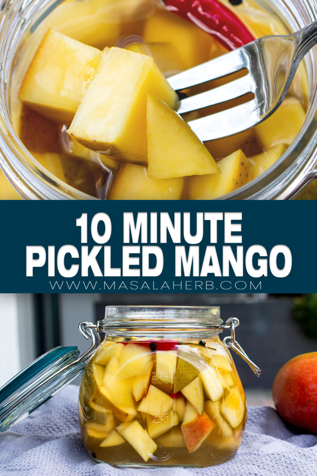 10 Minute Pickled Mango (Refrigerator)