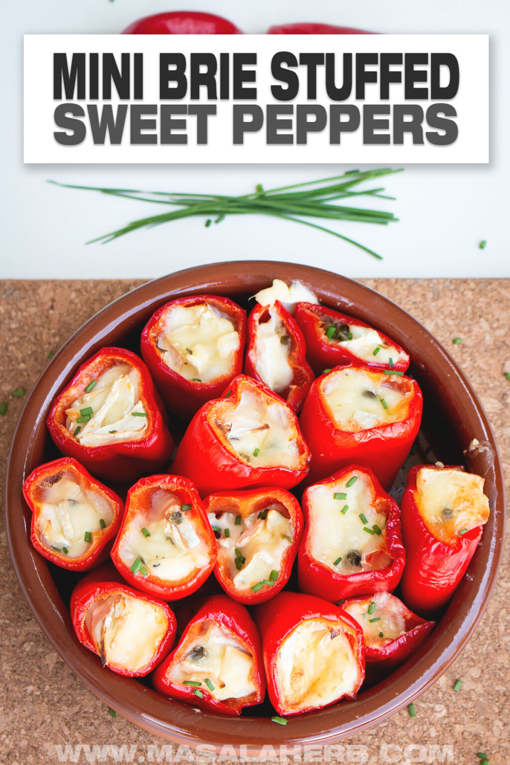 Mini Brie Stuffed Sweet Peppers