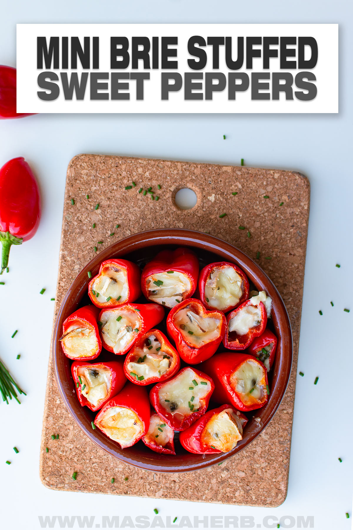 Mini Brie Stuffed Sweet Peppers